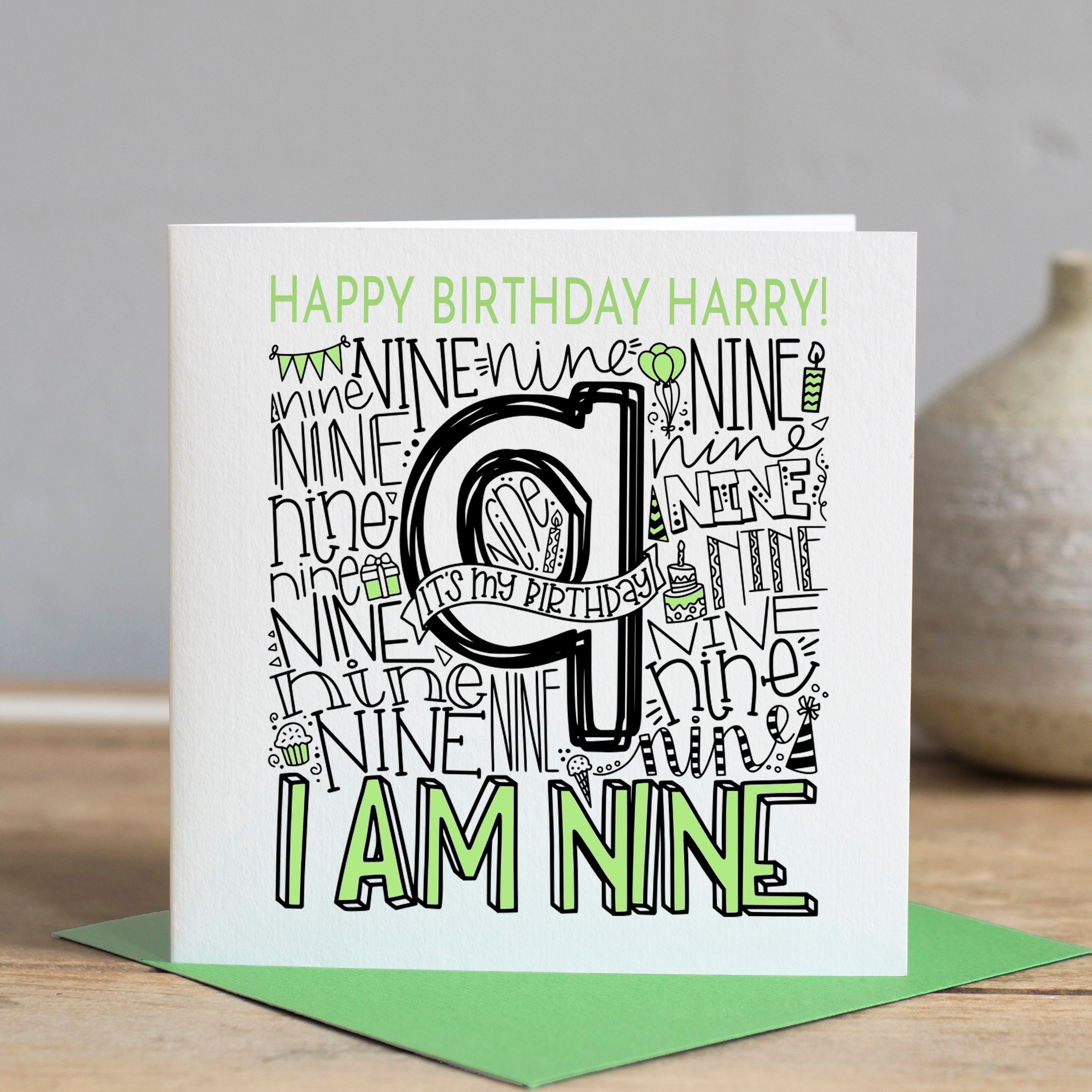 Personalised 9th Birthday Card Daughter 9th Birthday Card - Etsy UK