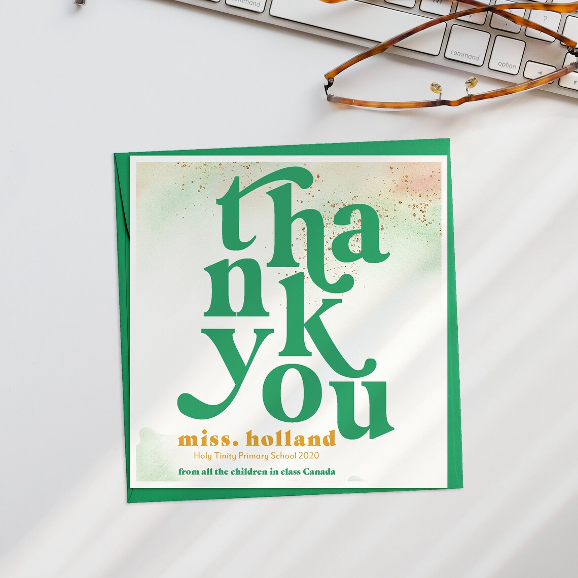 Typographic Thank You Teacher Card Personalised Teacher Card - Etsy