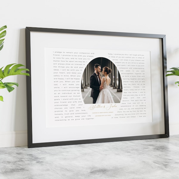 Wedding Vows Framed - Etsy