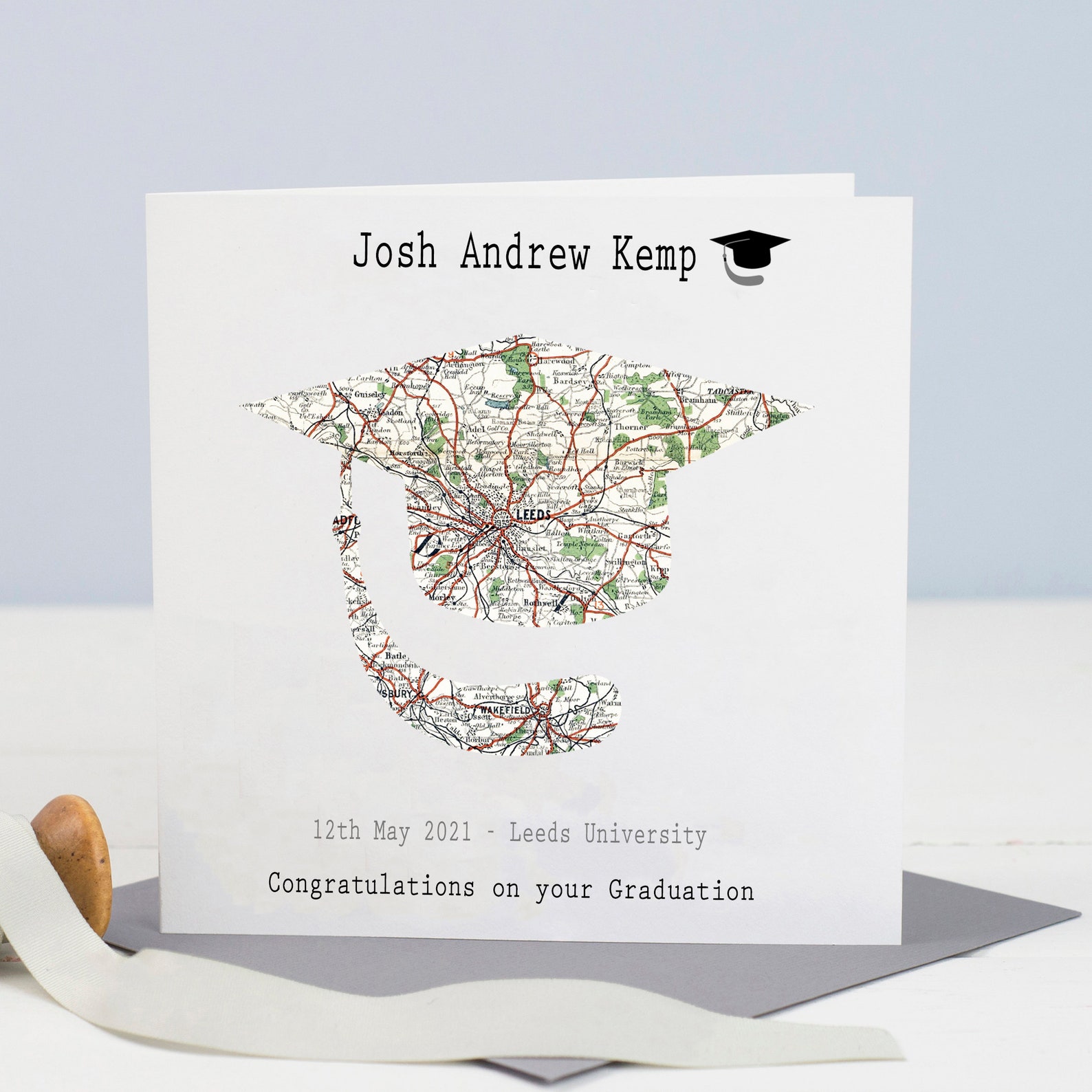 Graduation Map Card Personalised Graduation Card Graduated - Etsy