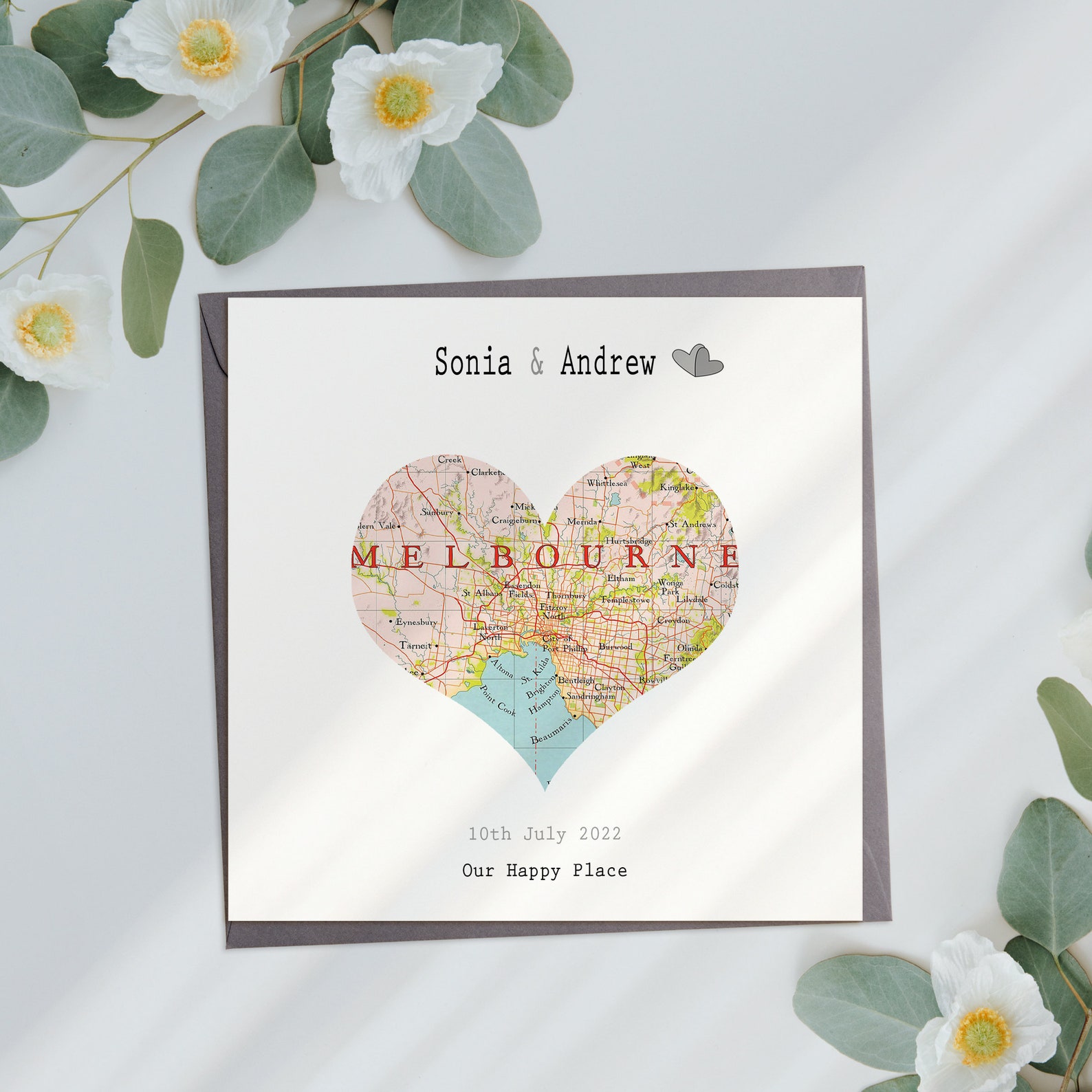 Special Location Map Card Personalised Anniversary Card - Etsy UK
