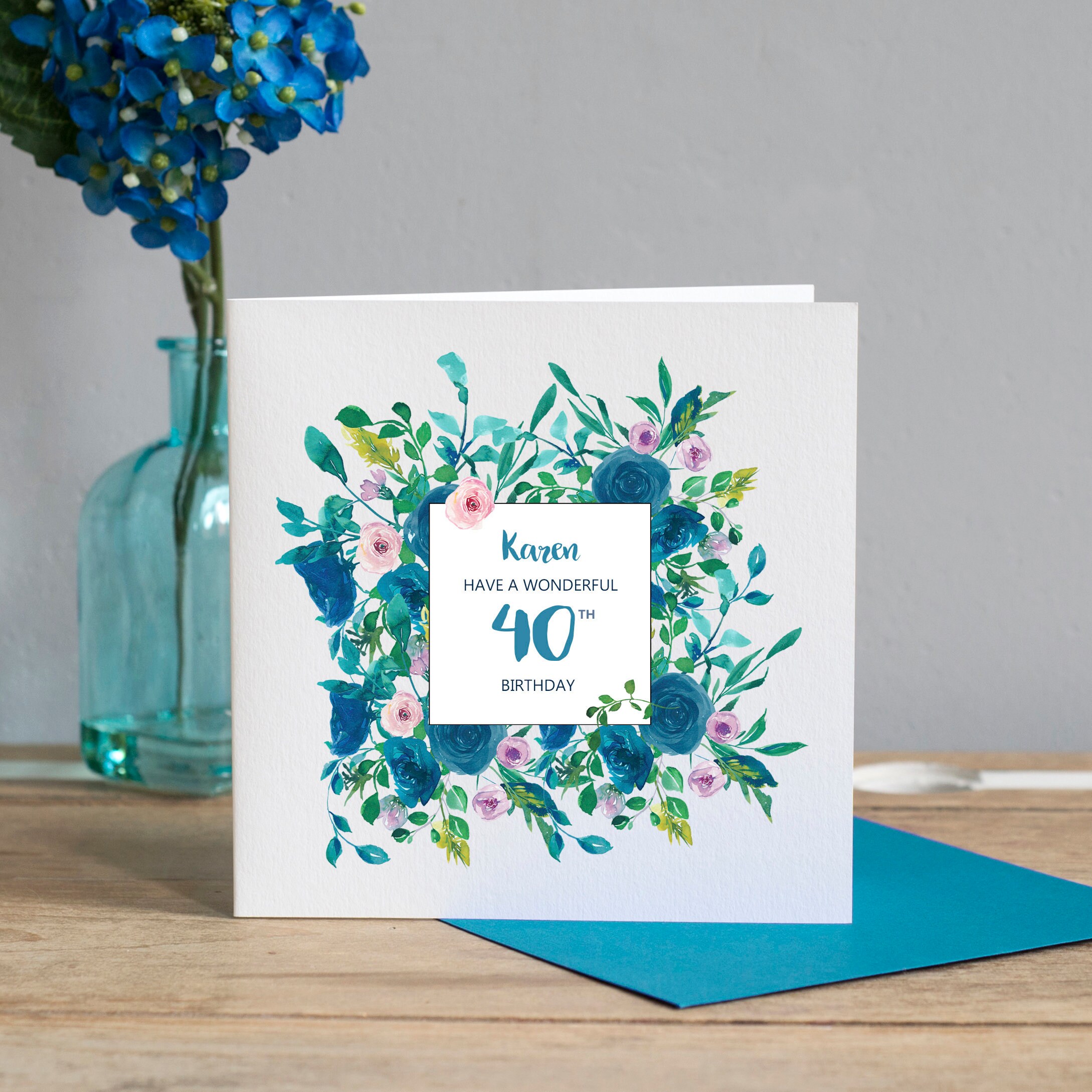40th Birthday Card - Happy Birthday Card - Custom 40th Birthday Card ...