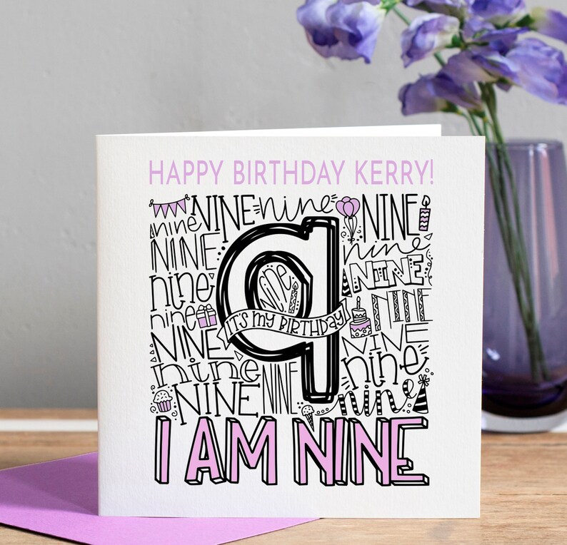 Personalised 9th Birthday Card Daughter 9th Birthday Card - Etsy UK