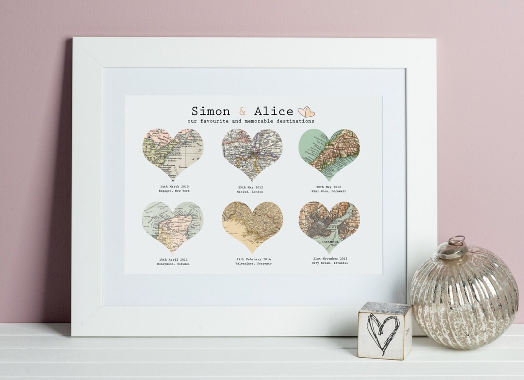 Personalised Destination Maps Printpersonalized Gifts, Wall Decor - Etsy