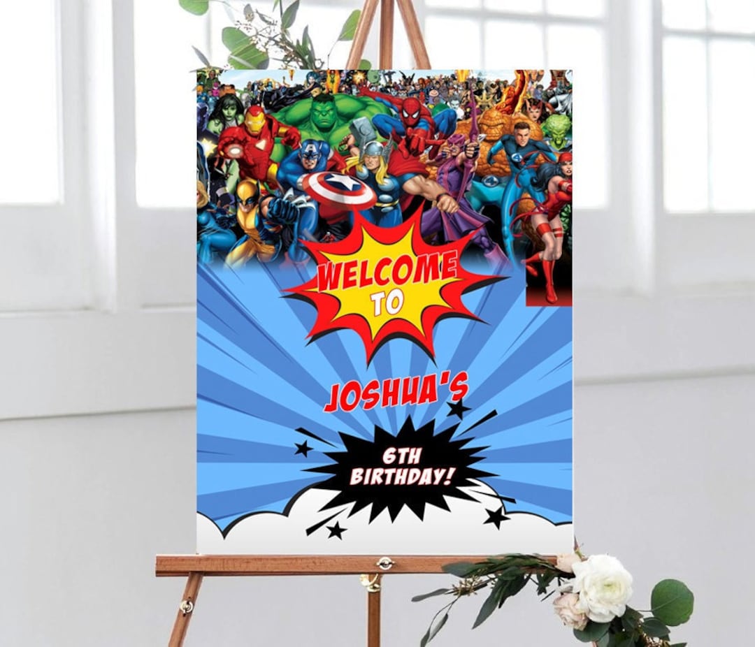 Superhero Birthday Sign, Superhero Welcome Sign, Superhero Party Sign ...