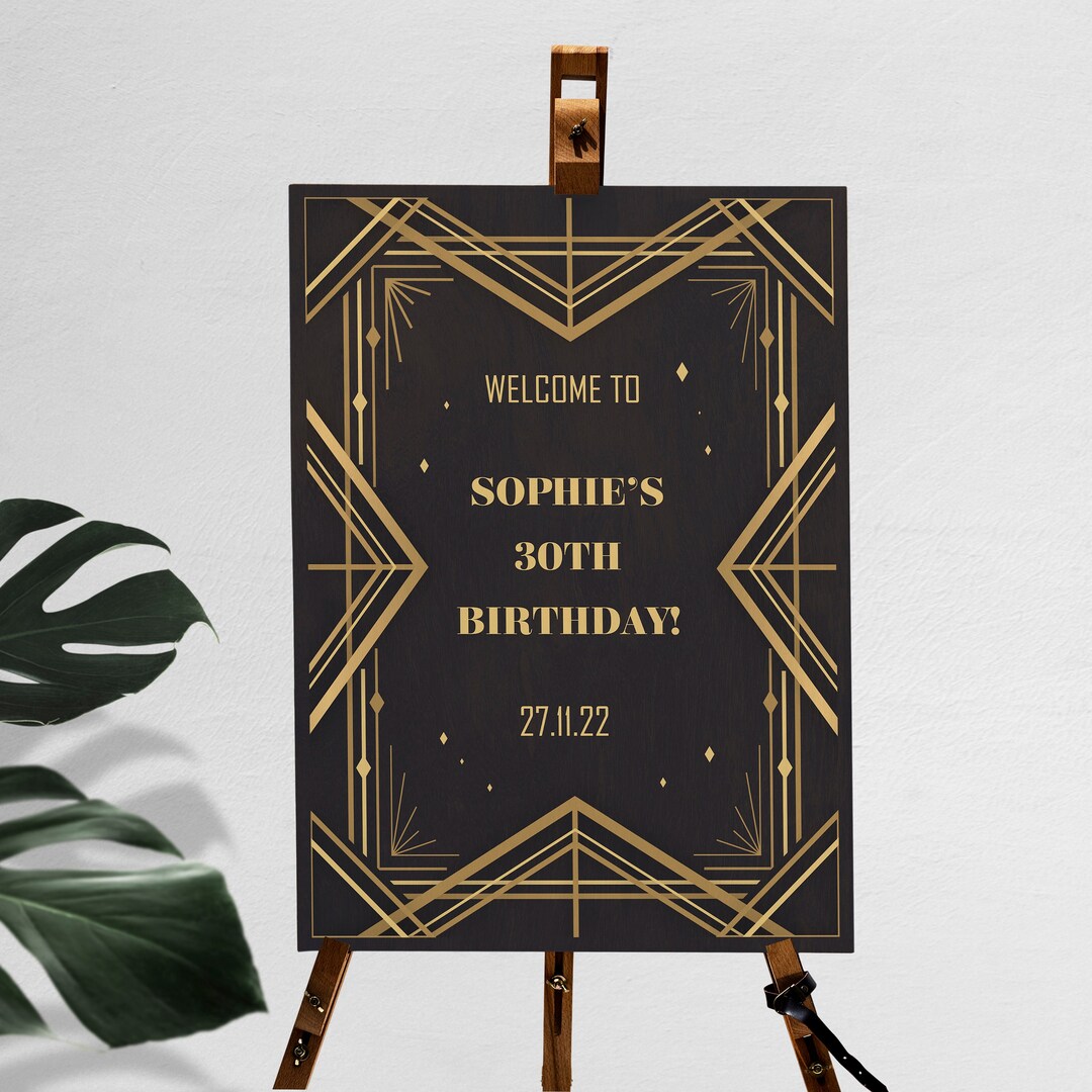 Art Deco Party Welcome Sign, Gatsby Party Sign, Fun Great Gatsby Party ...