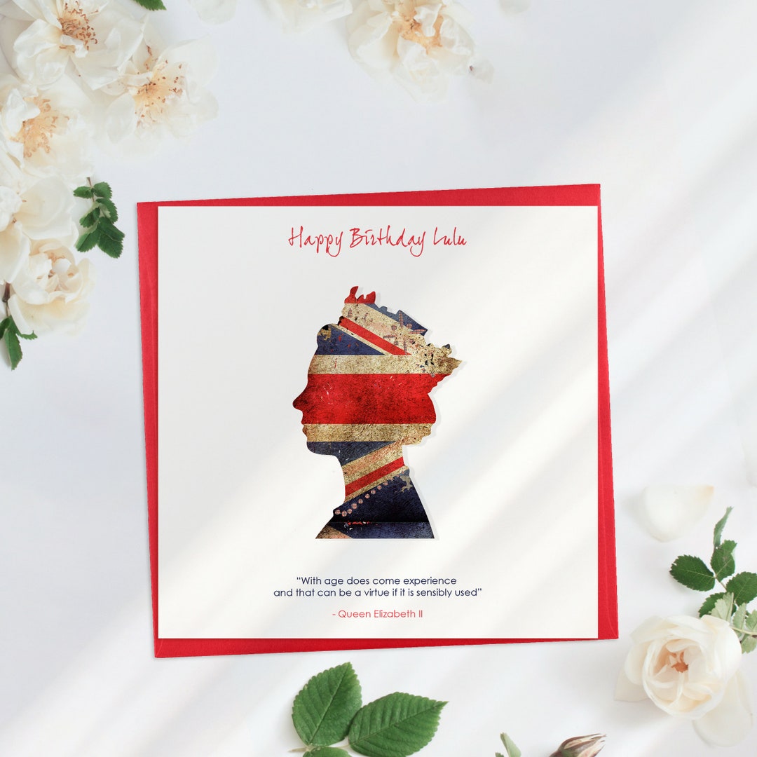 Queen Elizabeth Birthday Card, Friend Birthday Card, Card for Queen ...