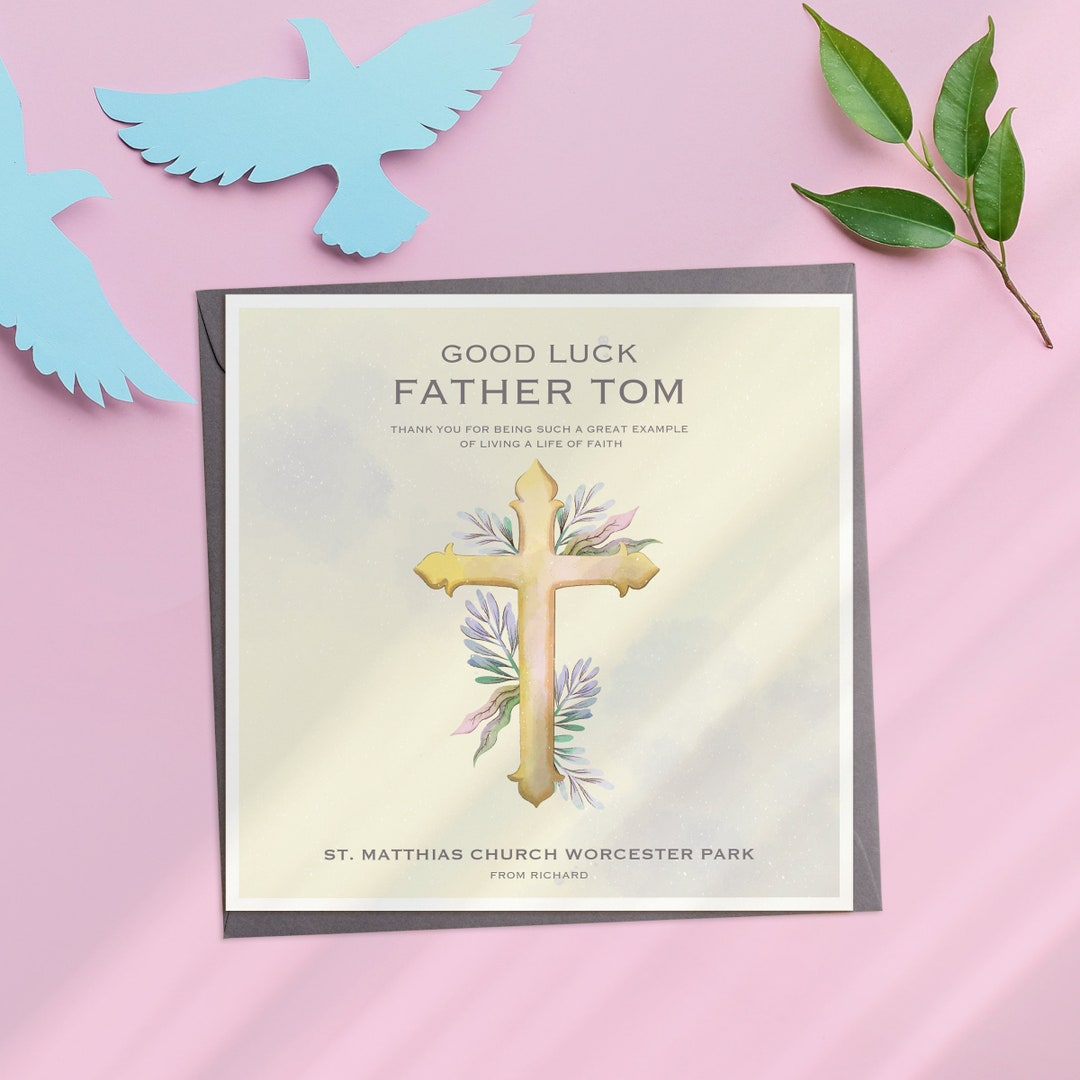 Thank You Priest Card, Thank You Pastor, Congratulations Priest Card ...