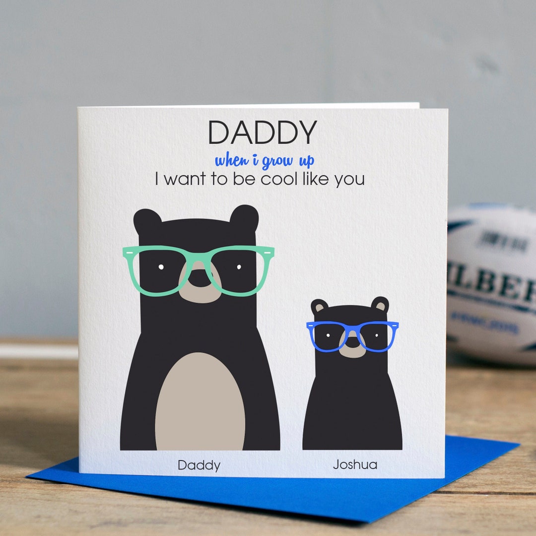 Cool Daddy Card, Fathers Day Card, Daddy Birthday Card, Personalised ...