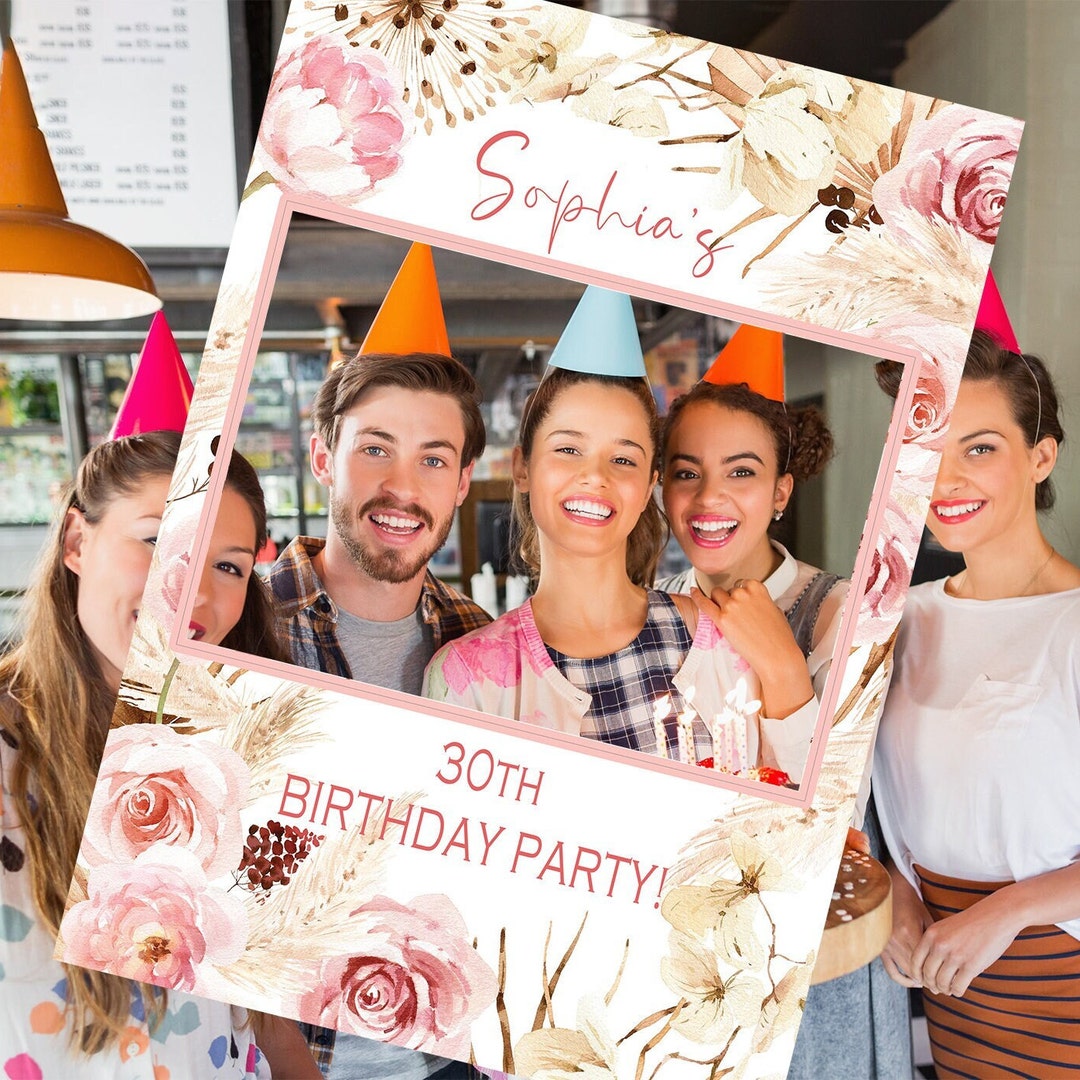 Boho Birthday Party Selfie Frame Bohemian Photobooth Frame - Etsy