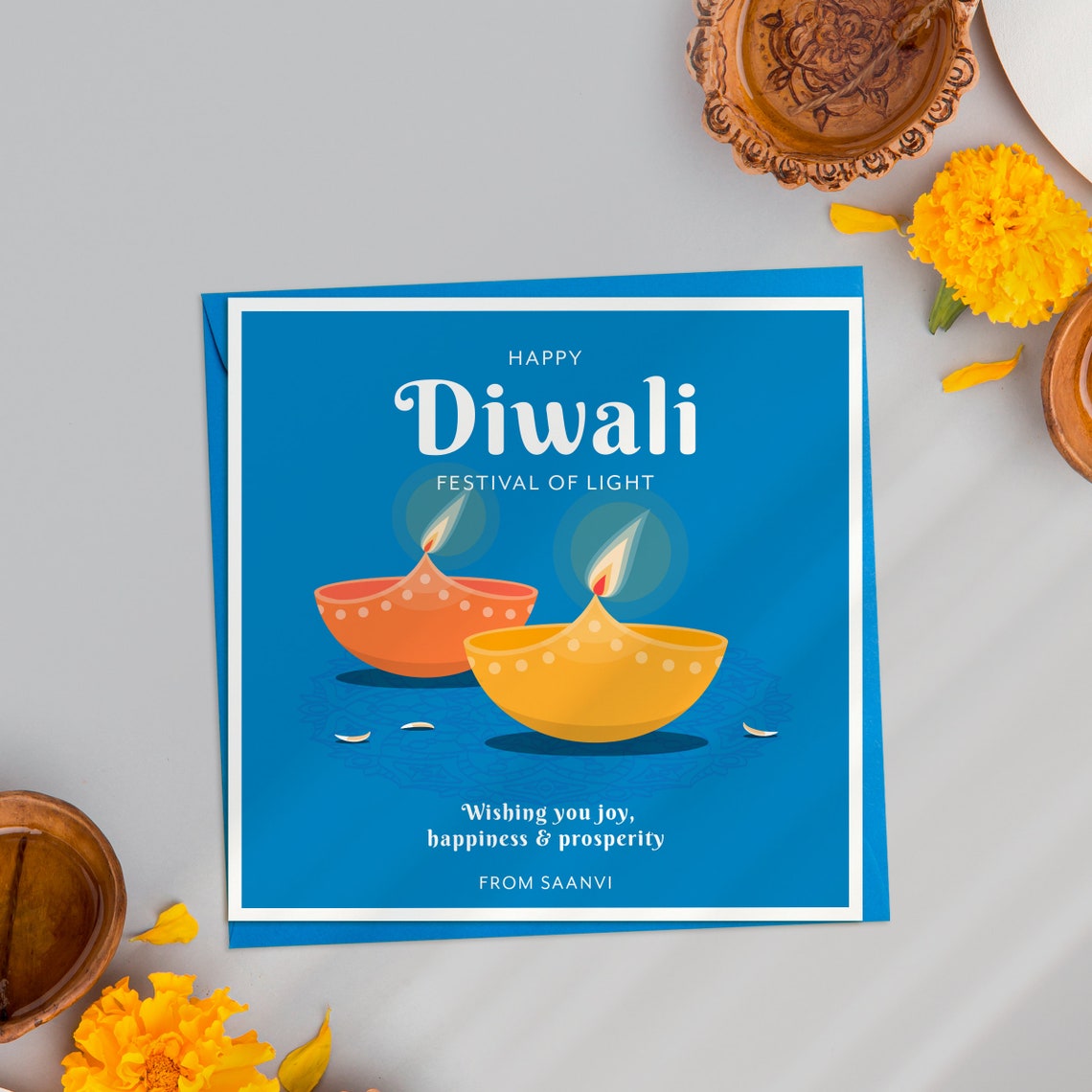 Personalised Diwali Card, Festival of Light Card, Happy Diwali Card ...