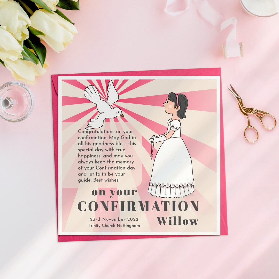 Personalised Confirmation Card for Girls, Confirmation Card for Cousin ...
