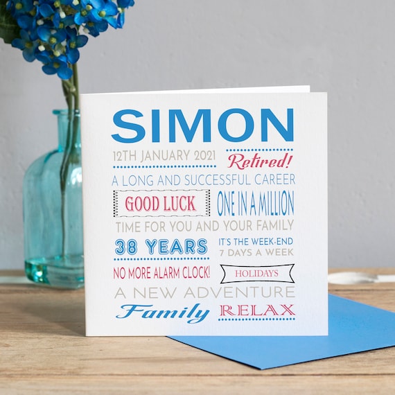 Retirement Card Personalised Retirement Card Card for | Etsy