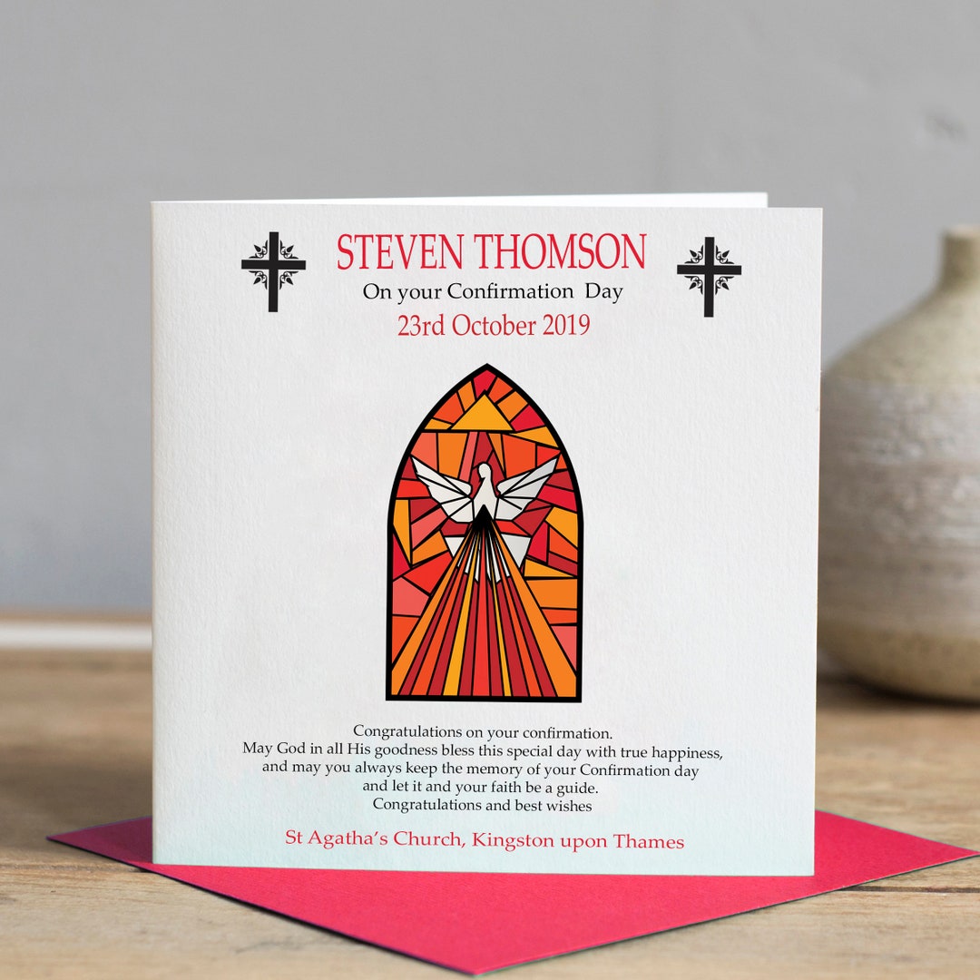 Personalised Confirmation Card, Boy's Confirmation Card, Girl's ...