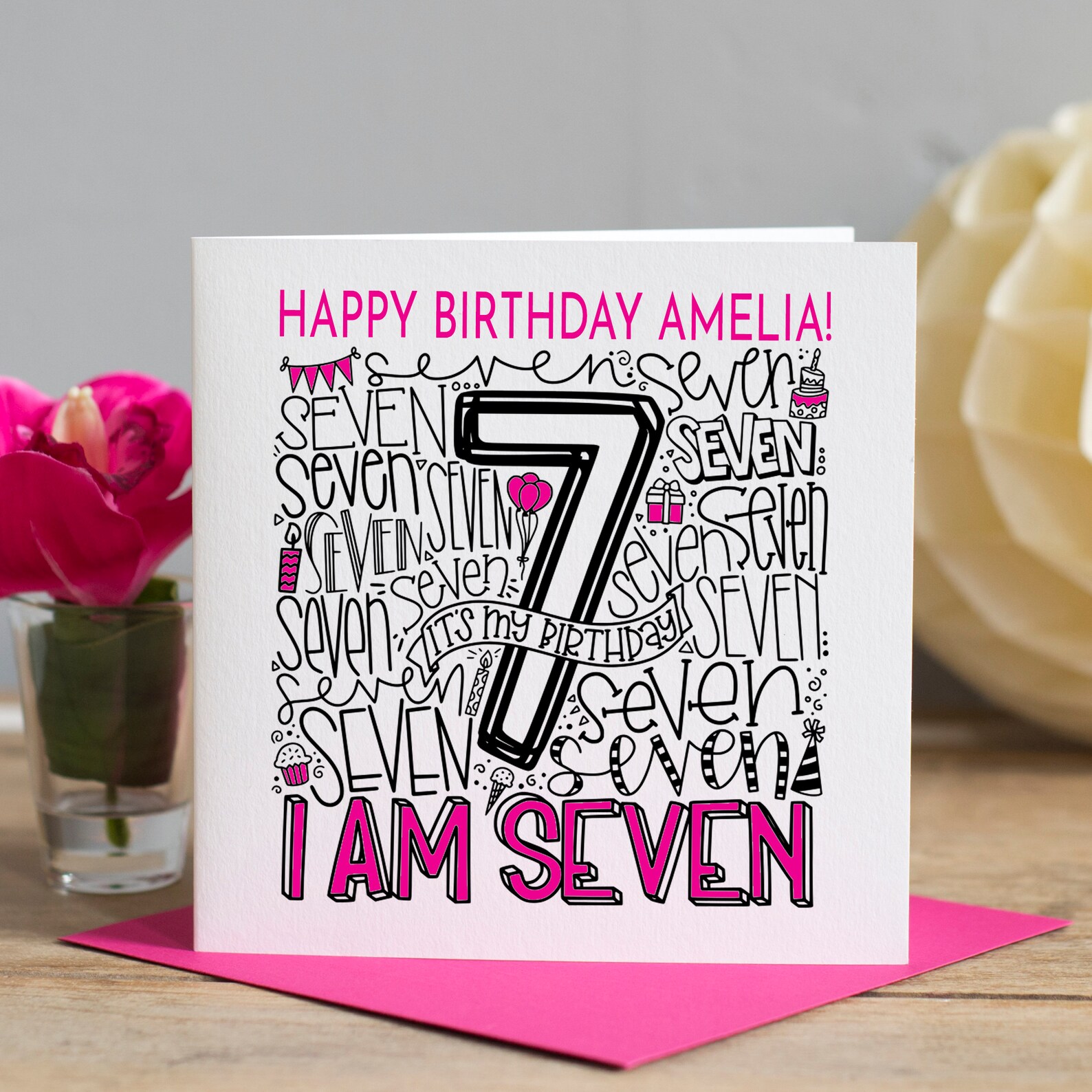 Personalised 7th Birthday Card, Son 7th Birthday Card, Nephew 7th ...