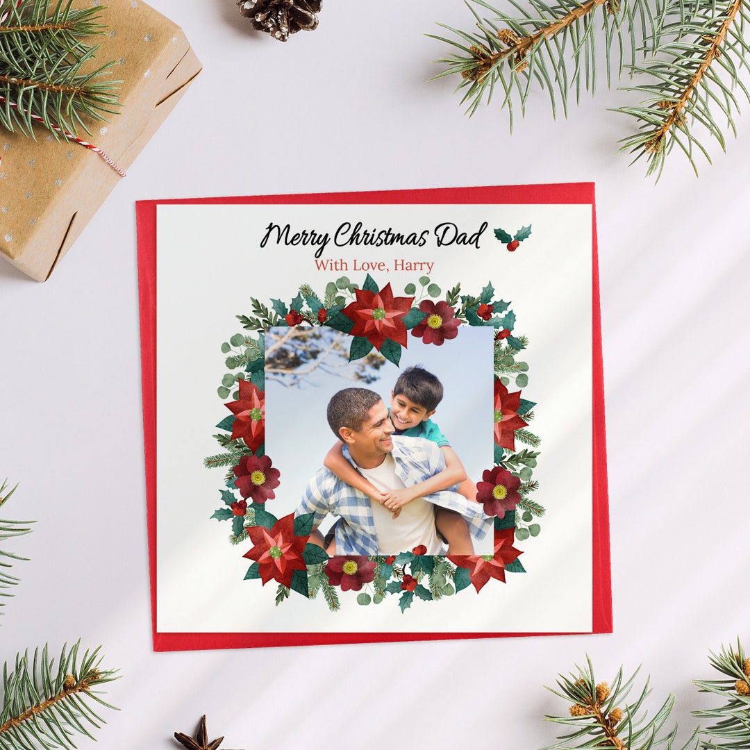 Dad Christmas Card With Photo, Dad Photo Christmas Card, Luxury Dad ...