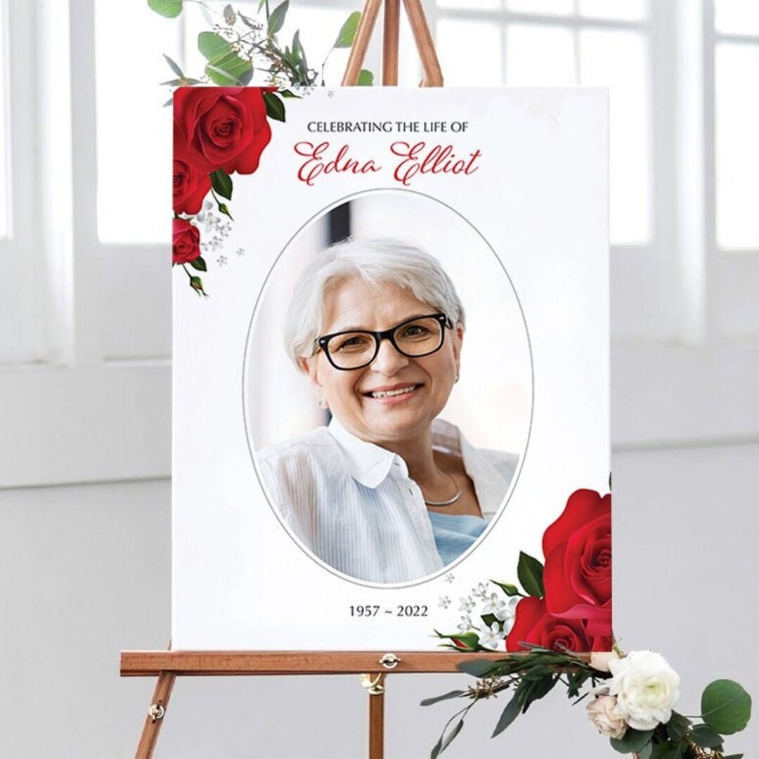 Funeral Memorial Sign, Funeral Welcome Poster, in Loving Memory Sign ...