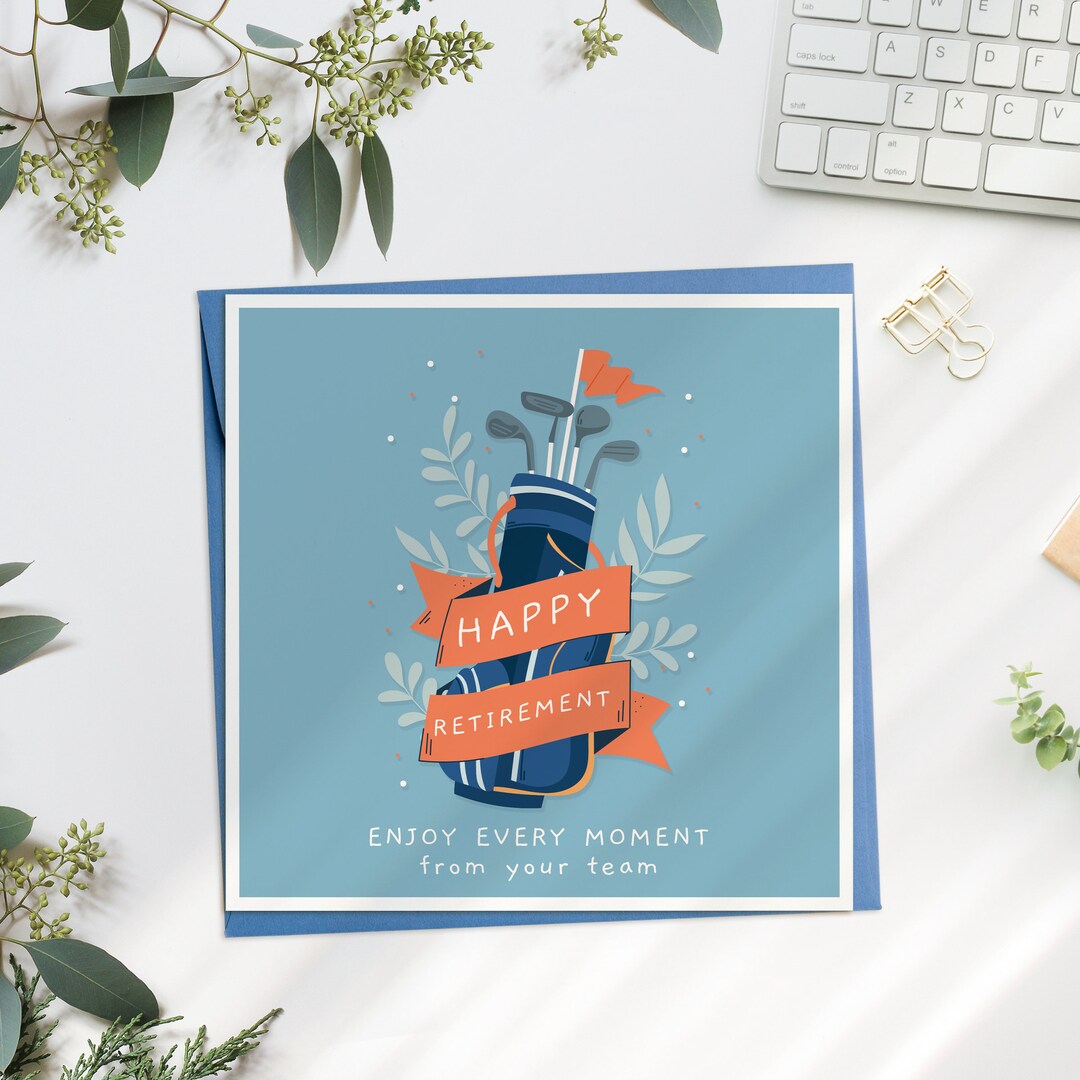 Leaving Work Card, Golf Retirement Card, Personalised Retirement Card ...