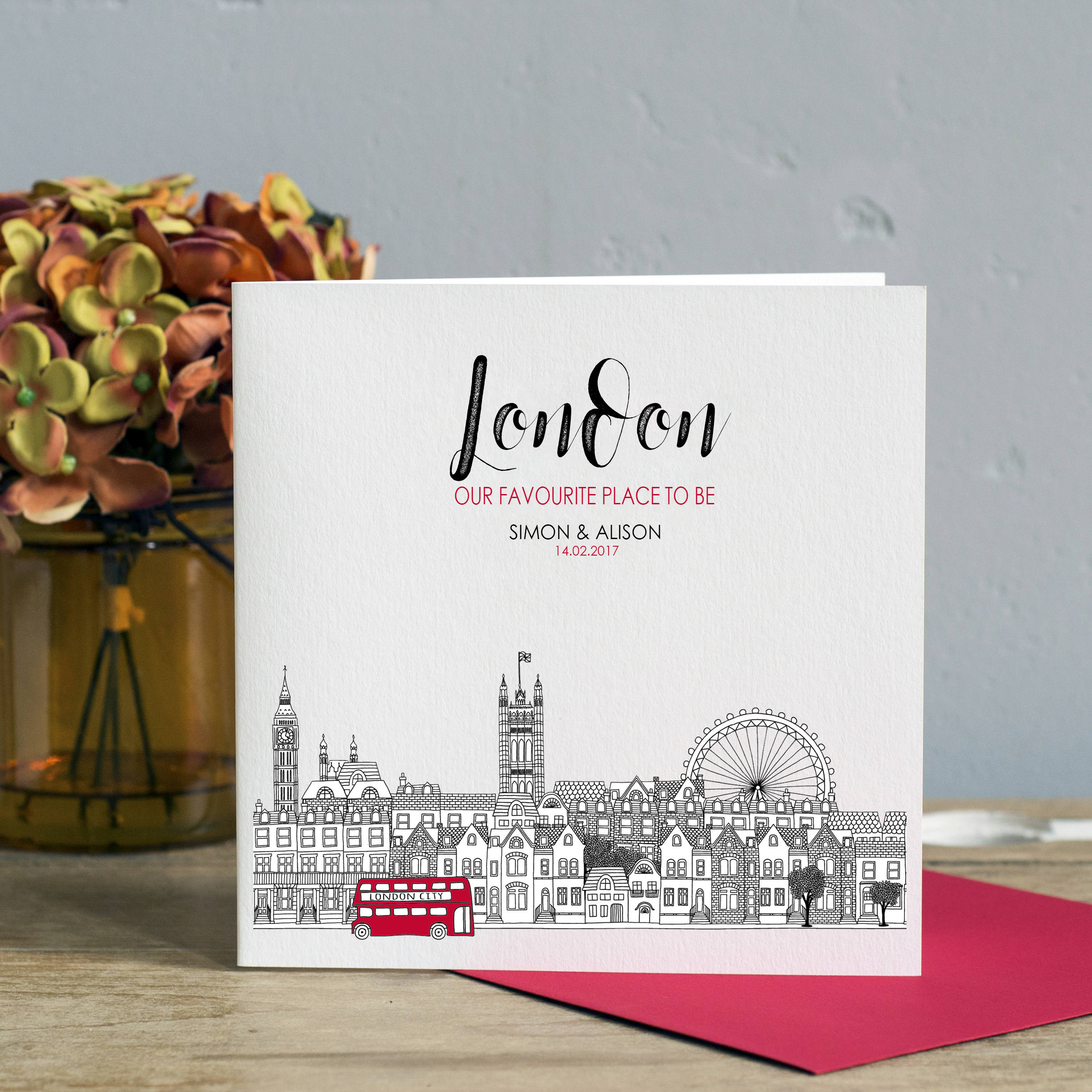 London Card - London Skyline Card - London Landmarks - London ...