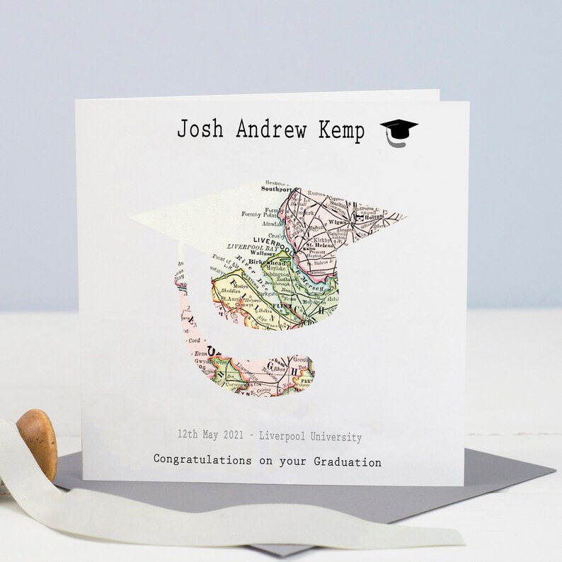 Graduation Map Card Personalised Graduation Card Graduated - Etsy