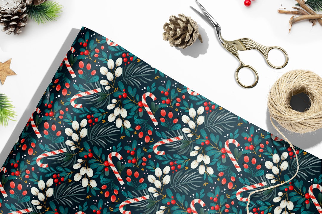 Luxury Christmas Wrapping Paper, Luxury Gift Wrap, Foliage Wrapping ...