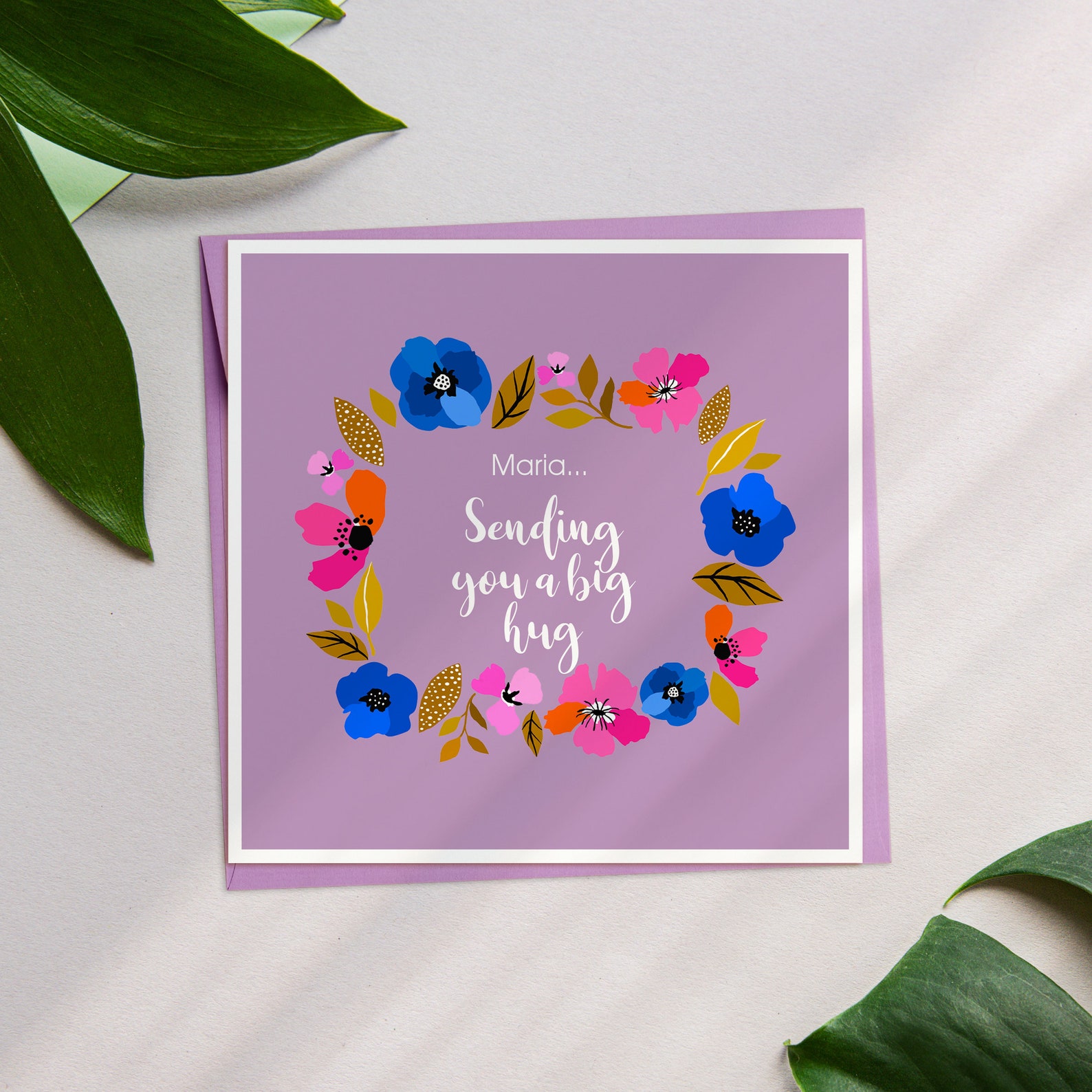 Personalised Sending You A Big Hug Card Positive Card Well - Etsy