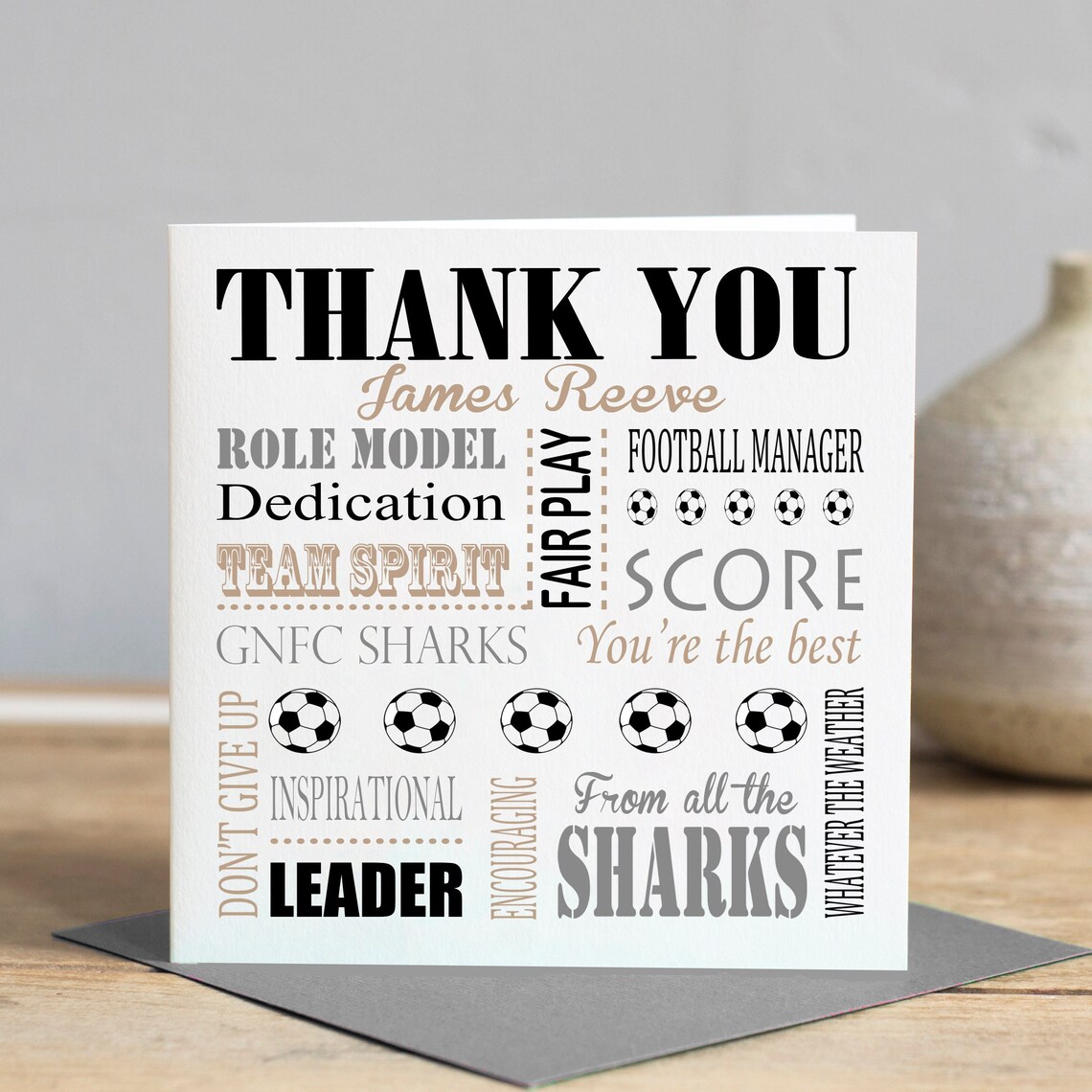 Football Coach Thank You Card Thank You to Football Coach - Etsy UK