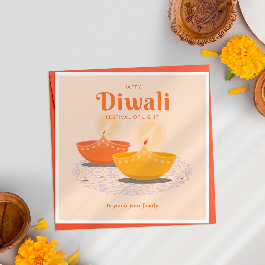 Personalised Diwali Card, Festival of Light Card, Happy Diwali Card ...