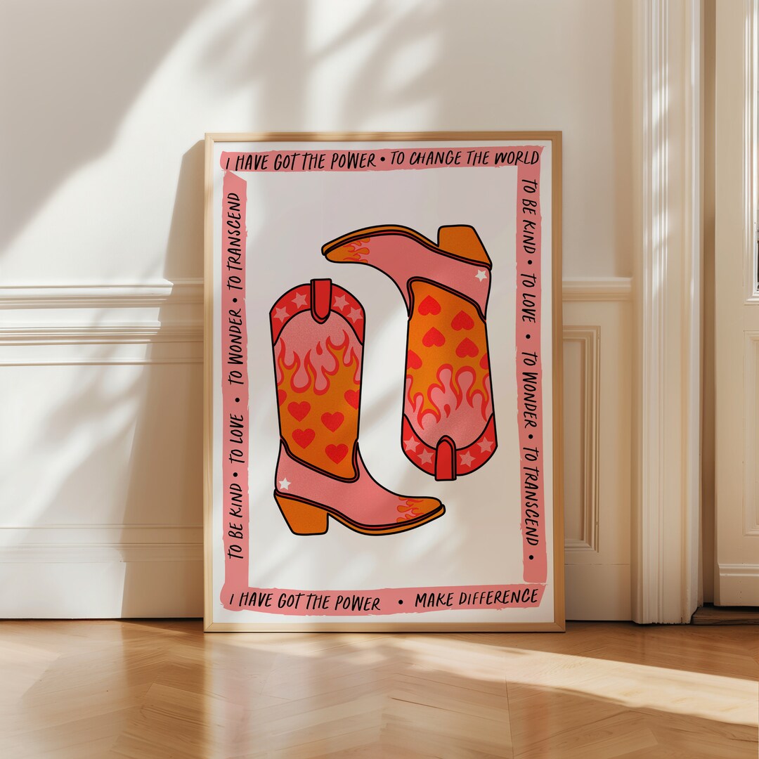 Western Cowgirl Motivational Quote Print, Pink Western Print, Pink ...