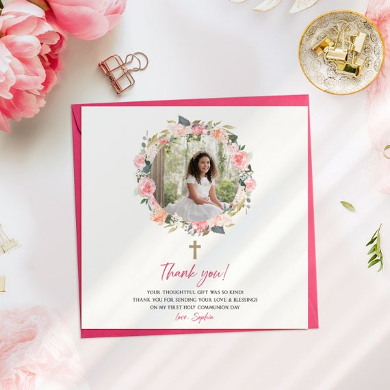 Thank You First Holy Communion Cards Personalised Thank You - Etsy