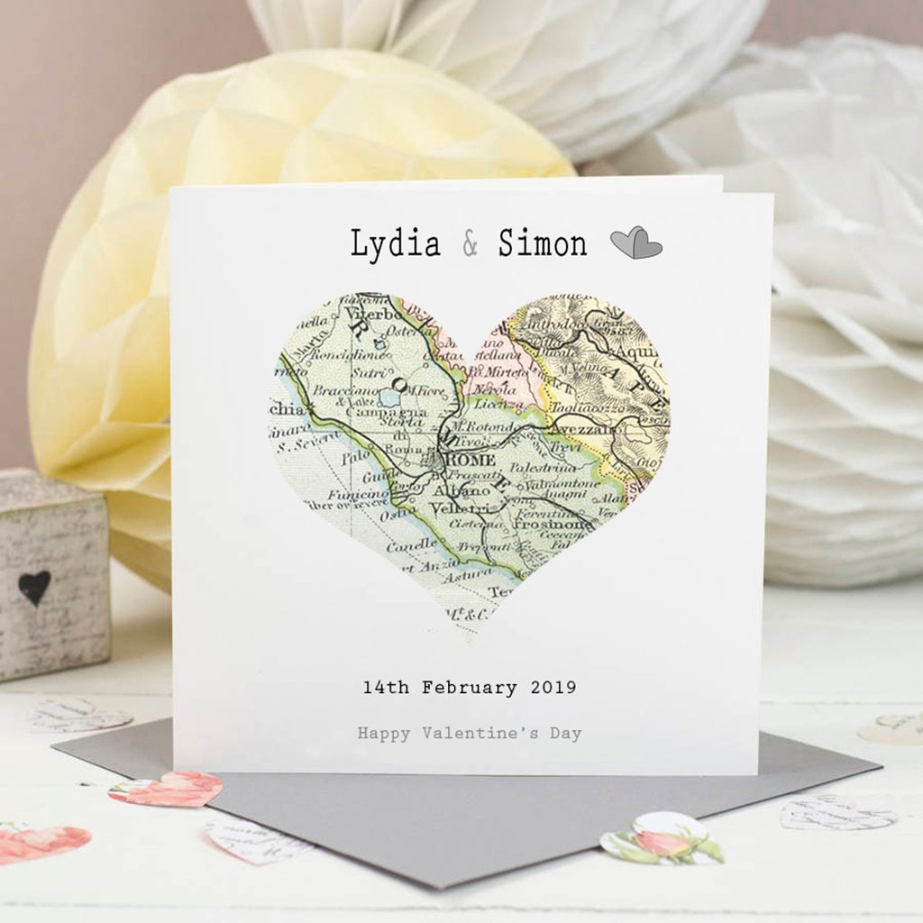 Special Location Map Card Anniversary Card Engagement Card | Etsy