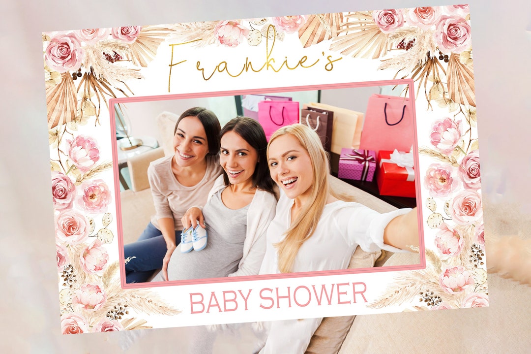 Boho Baby Shower Selfie Frame Baby Shower Photo Booth Blush - Etsy UK
