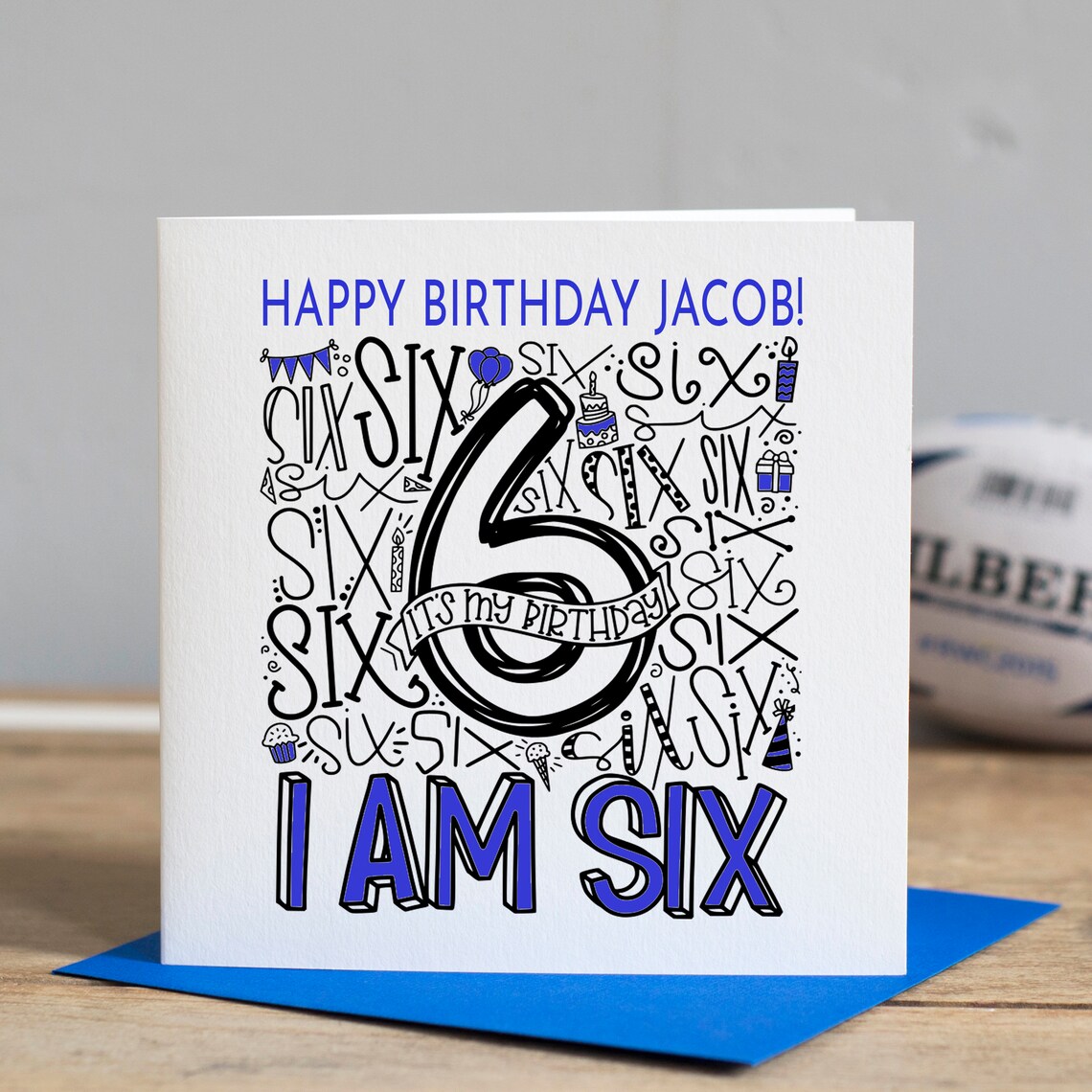 Personalised 6th Birthday Card, Son 6th Birthday Card, Nephew 6th ...