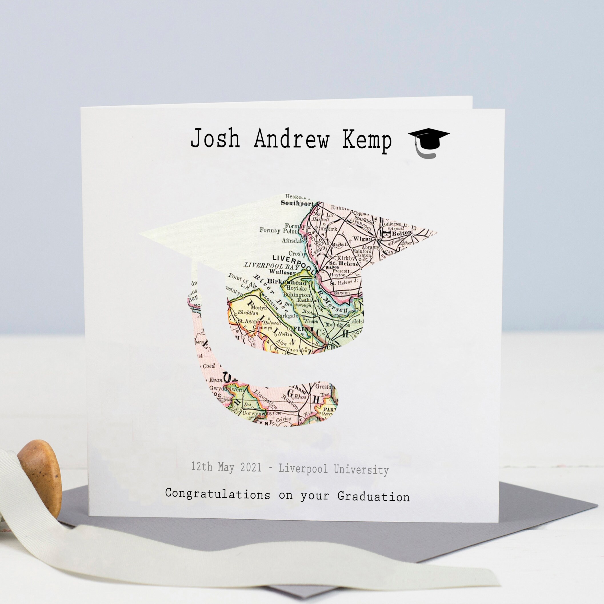 Graduation Map Card Personalised Graduation Card Graduated - Etsy