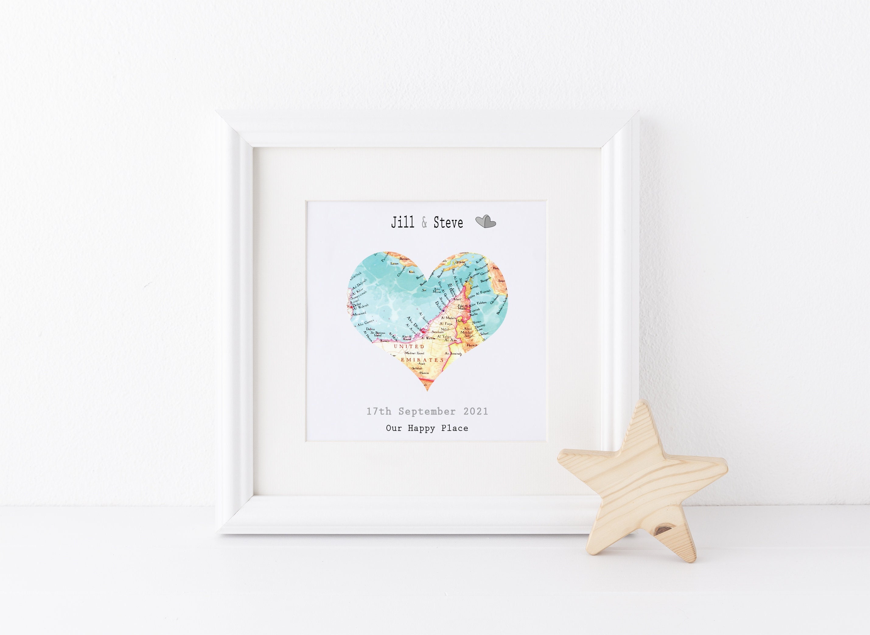 Personalised Map Print Personalised Map Wedding Gift - Etsy
