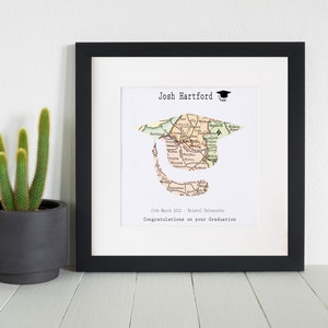 Graduation Map Card, Personalised Graduation Card, Graduated Card, UK ...
