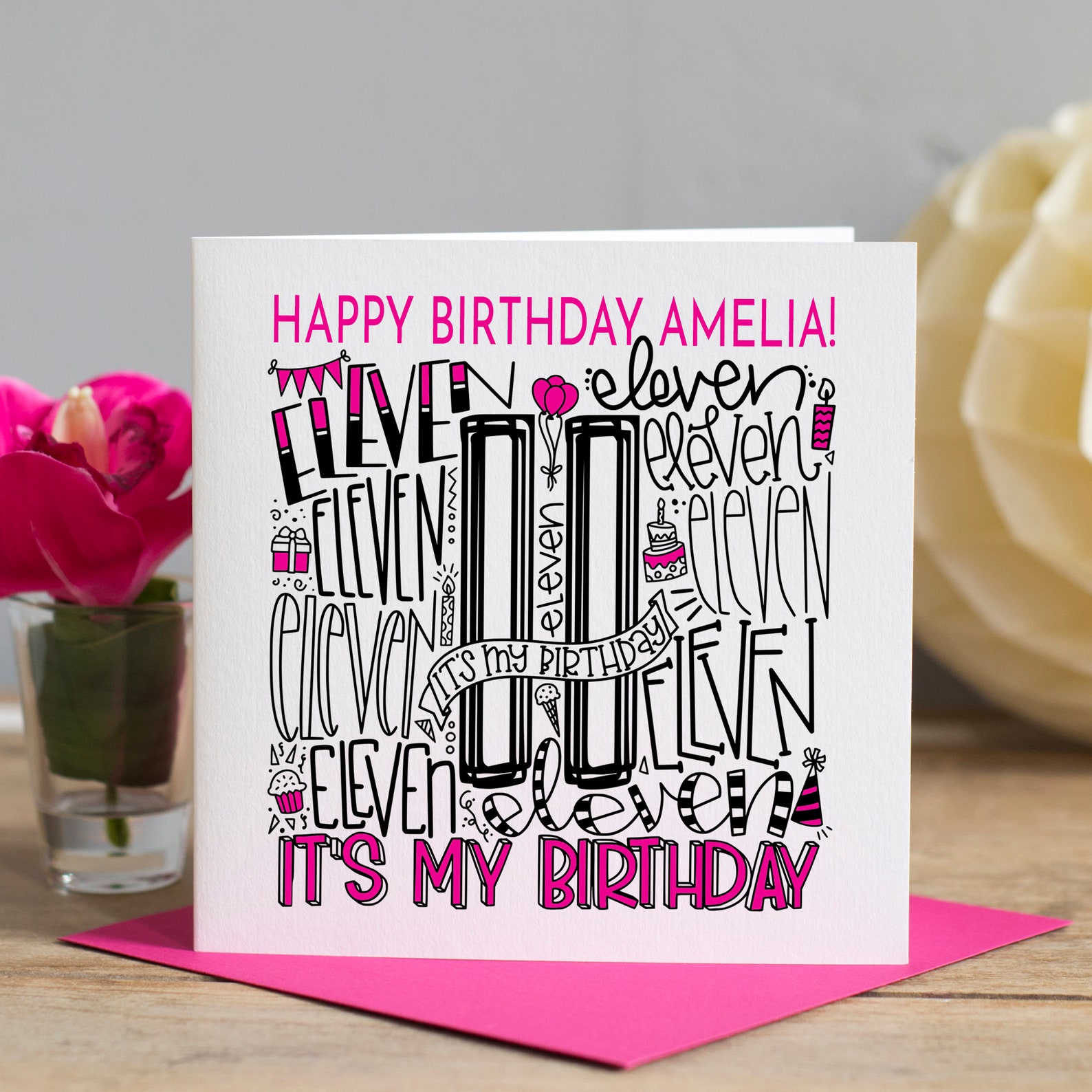 Personalised 11th Birthday Card Daughter 11th Birthday Card - Etsy