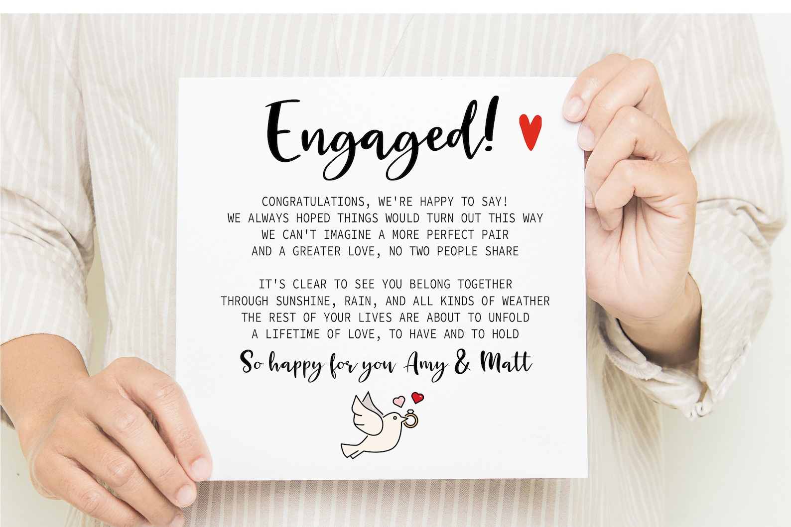 Personalised Engagement Card, Poem Engagement Card, Card for Daughter ...