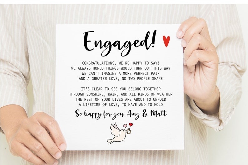Personalised Engagement Card, Poem Engagement Card, Card for Daughter ...