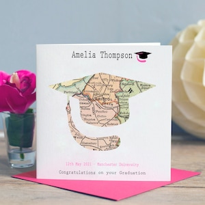 Graduation Map Card, Personalised Graduation Card, Graduated Card, UK ...