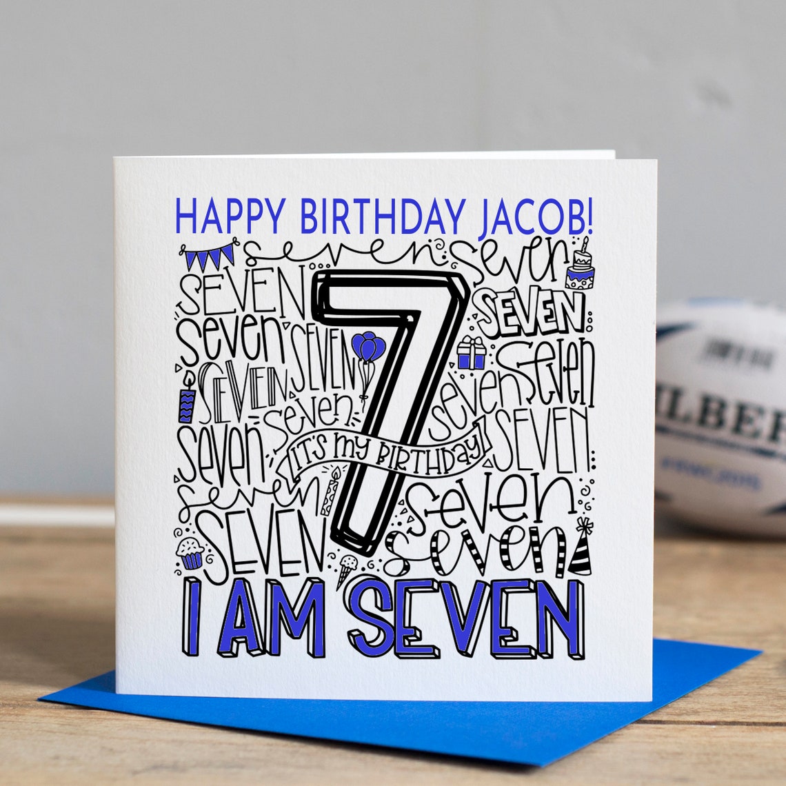 Personalised 7th Birthday Card Daughter 7th Birthday Card - Etsy