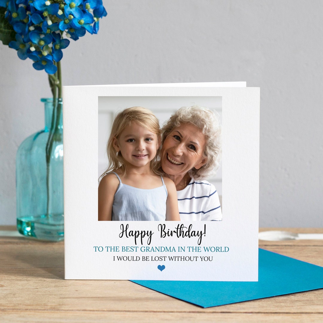 Personalised Grandma Birthday Card Grandma Photo Card Photo Card