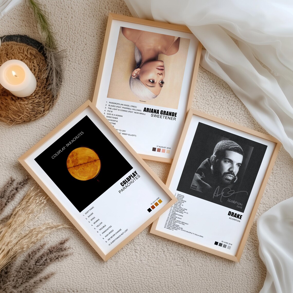 Set of 3 Personalised Album Posters, Choose Your Own Album Poster ...