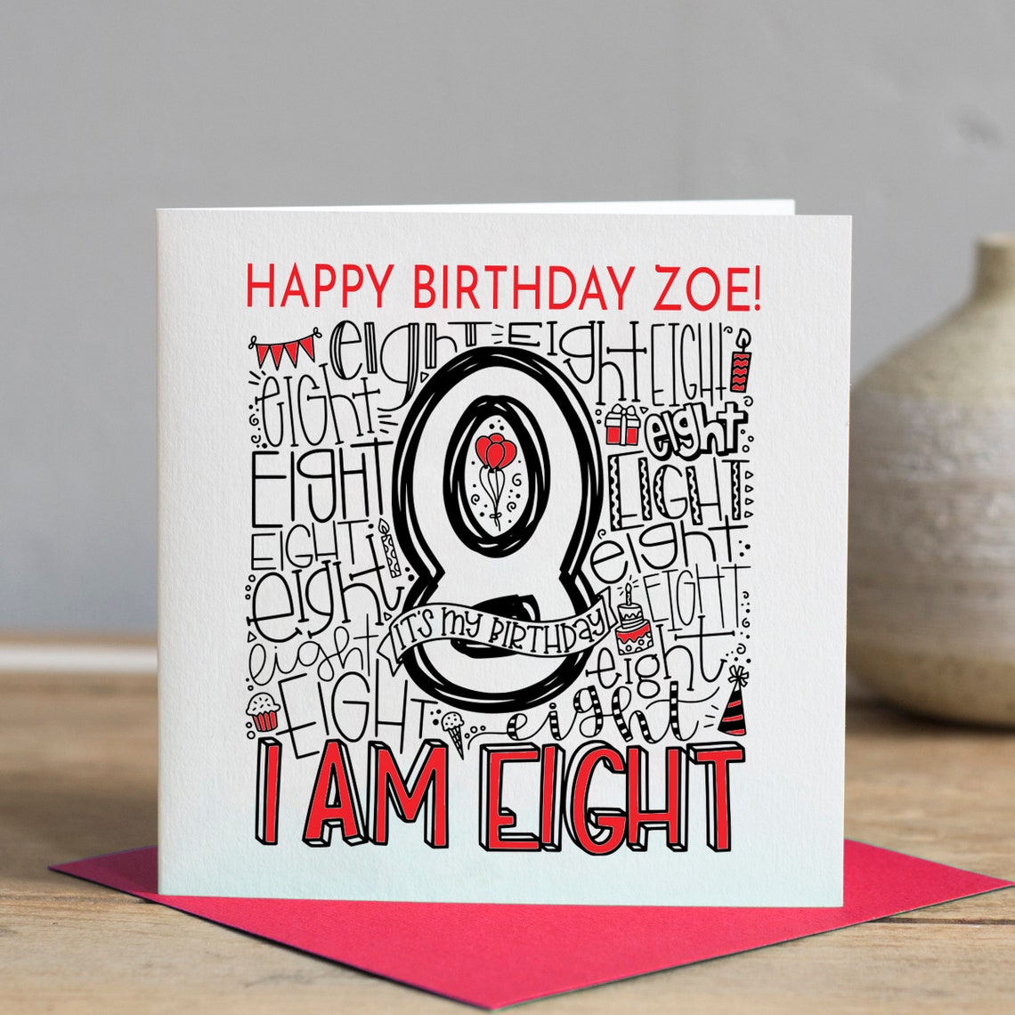 Personalised 8th Birthday Card Daughter 8th Birthday Card - Etsy