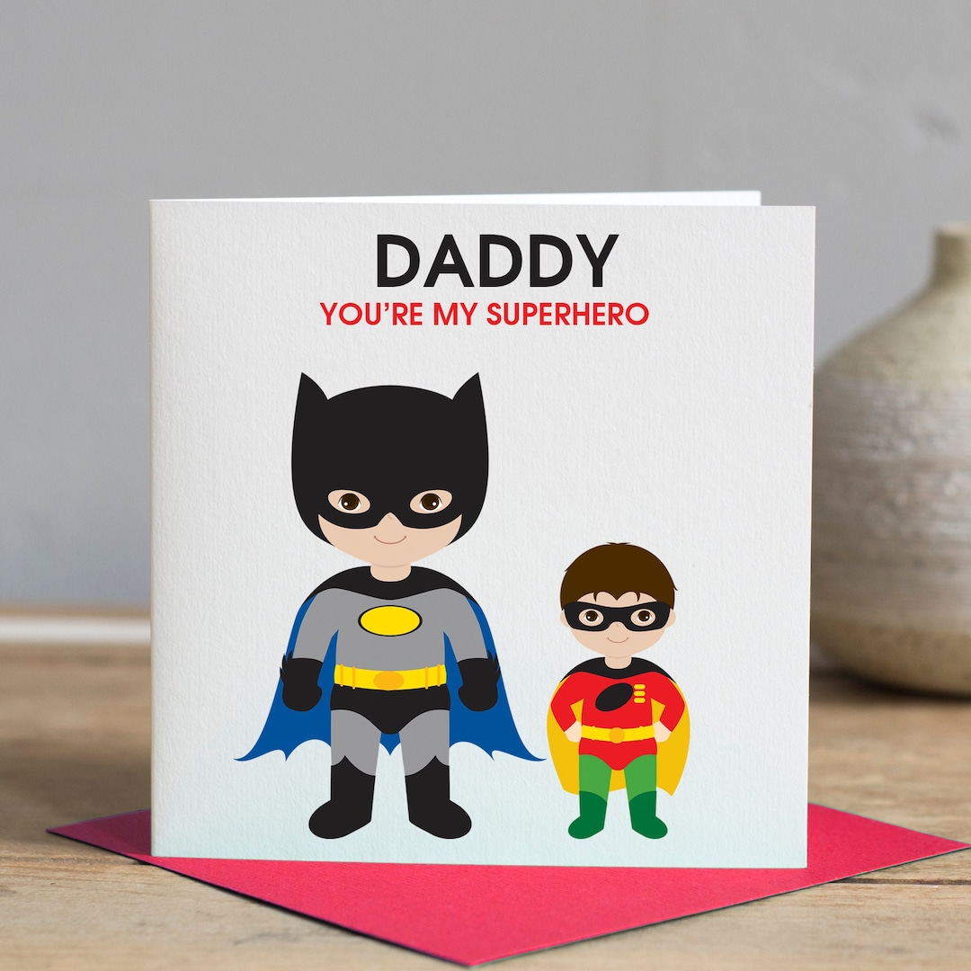 Superhero Dad Card, Superhero Fathers Day Card, Daddy Birthday Card ...