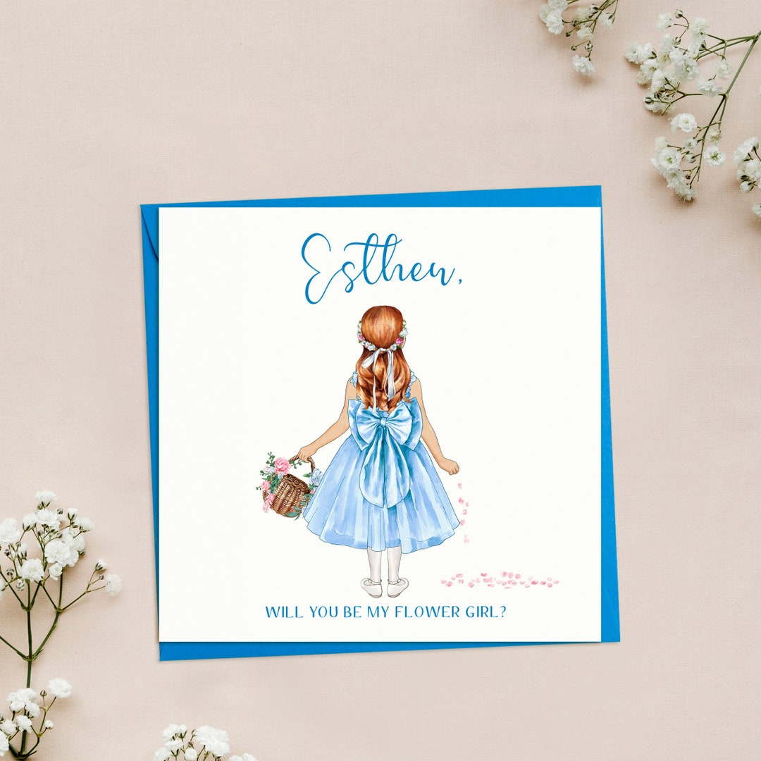 Will You Be My Flower Girl Card, Card for Bridesmaids, Card for Flower ...