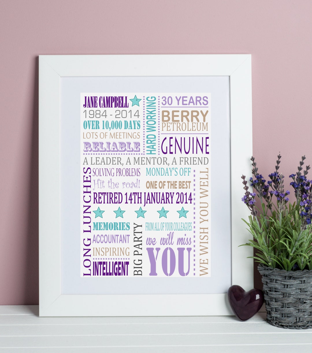 Retirement Gift - Personalised Gift for Boss, Leaving Gift, Colleague ...