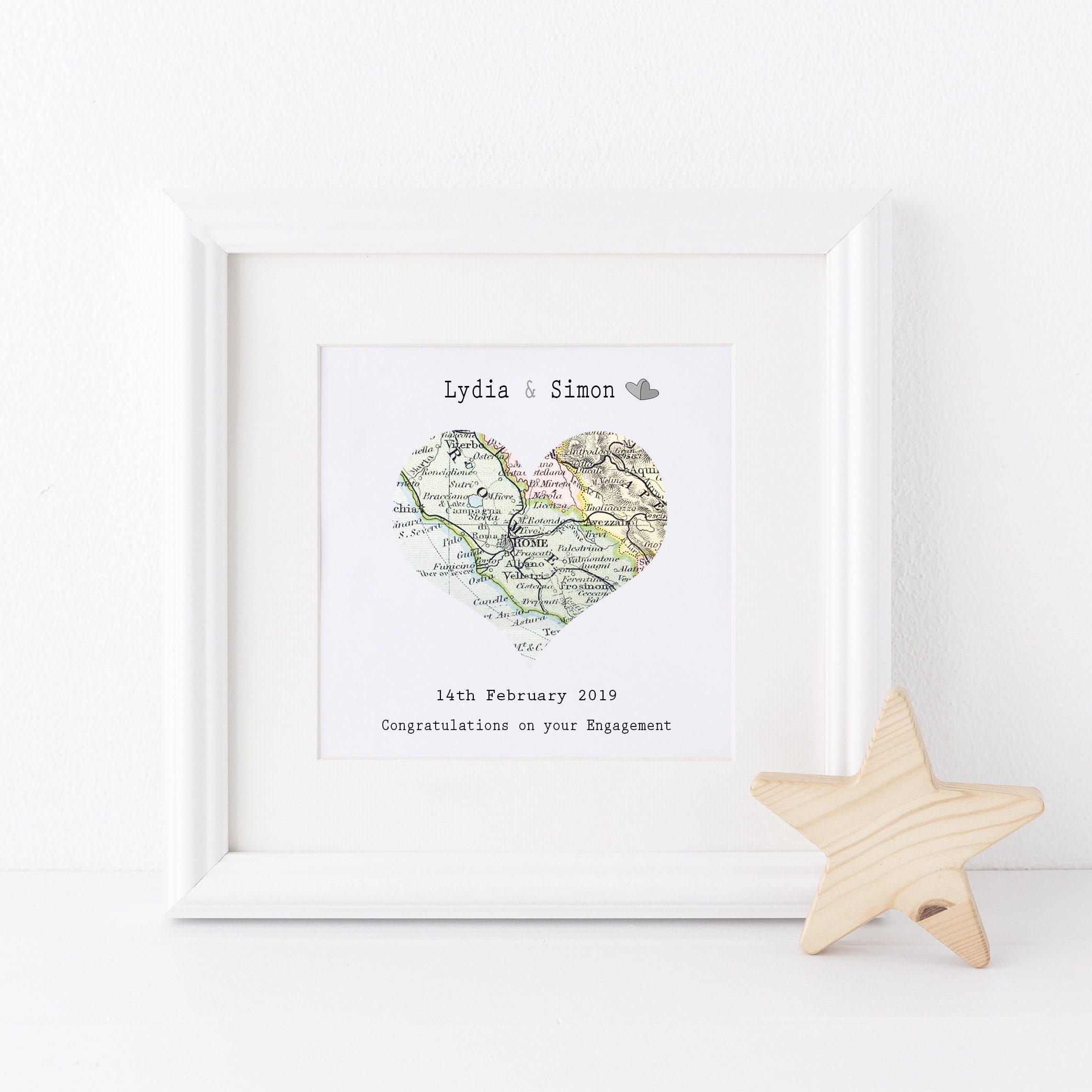 Personalised Map Print Personalised Map Wedding Gift | Etsy