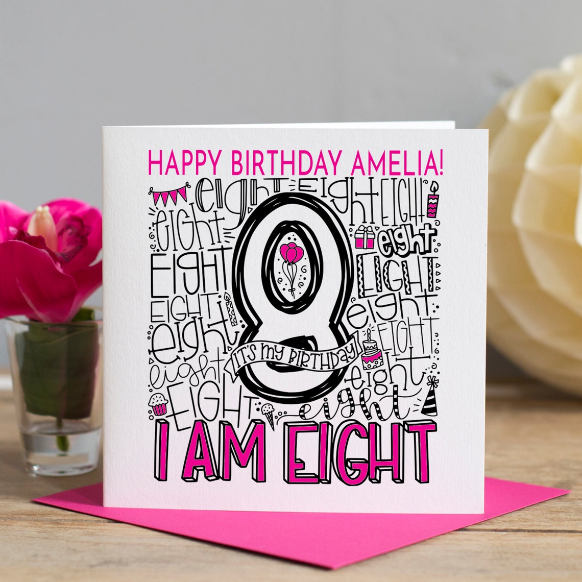 Personalised 8th Birthday Card Daughter 8th Birthday Card - Etsy