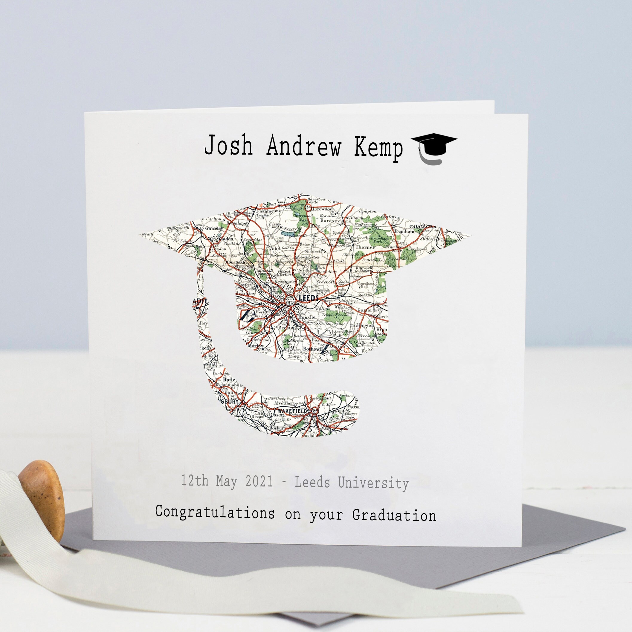Graduation Map Card Personalised Graduation Card Graduated - Etsy
